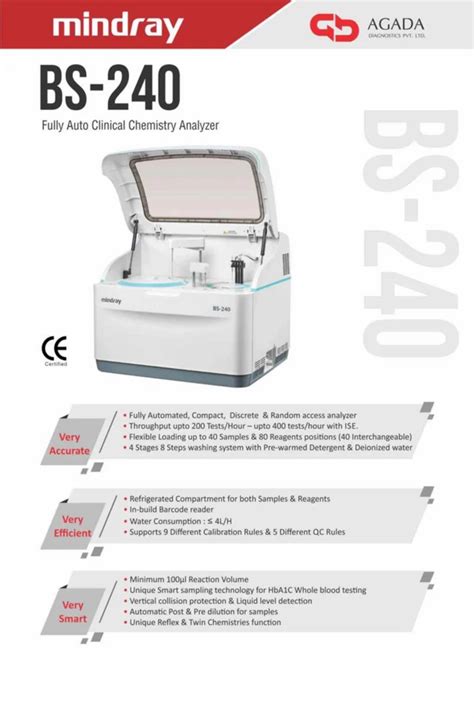 240V Mindray Bs 240 Clinical Chemistry Analyzer At Rs 500000 Piece In