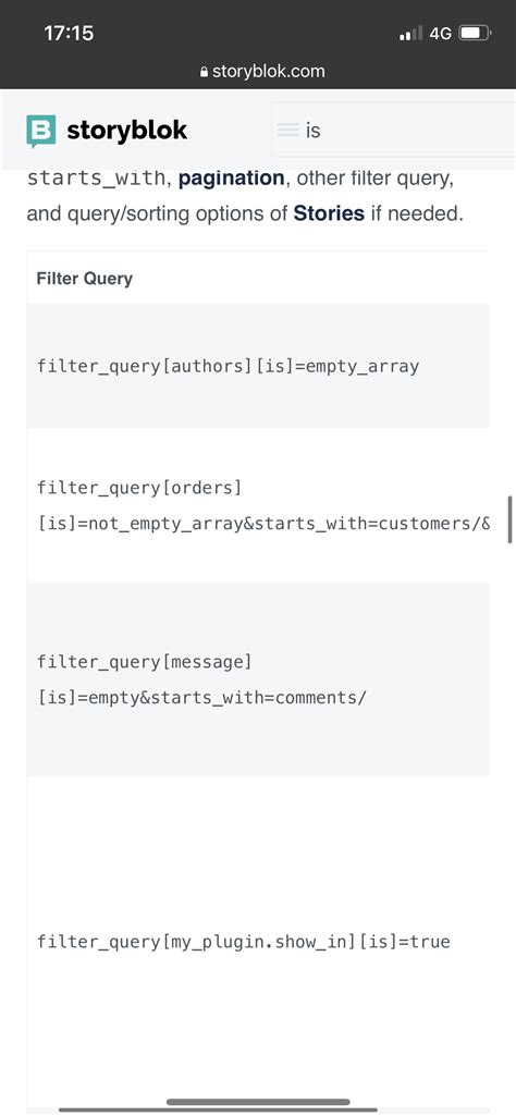 `filterquery` Does Not Work At All · Issue 472 · Storyblokstoryblok