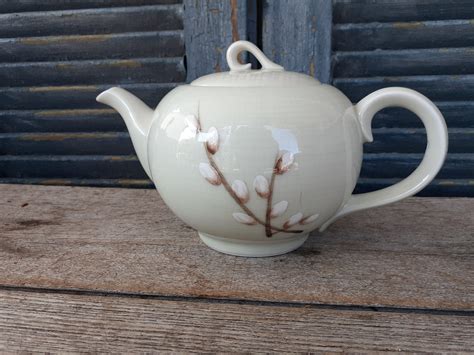 Vintage Texture China Pussy Willow Teapot Made In Japan Etsy