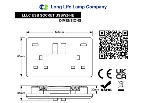 Gang Double USB Switched Socket UK Plug USBW