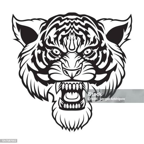 Maskot Kepala Harimau Yang Marah Ilustrasi Stok Unduh Gambar Sekarang