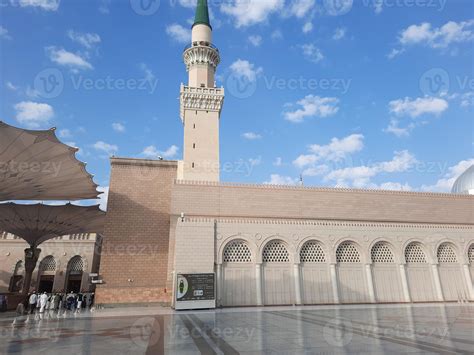 Mooi Dag Visie Van Van De Profeet Moskee Masjid Al Nabawi Medina