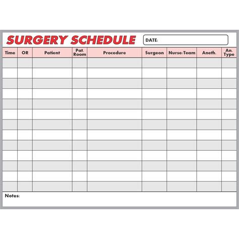 Surgery Schedule Whiteboard Show Room Procedure And Staff