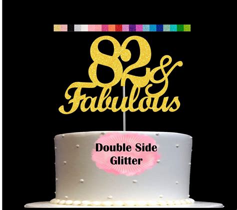 82 And Fabulous Birthday Cake Topper Glitter 82nd Birthday