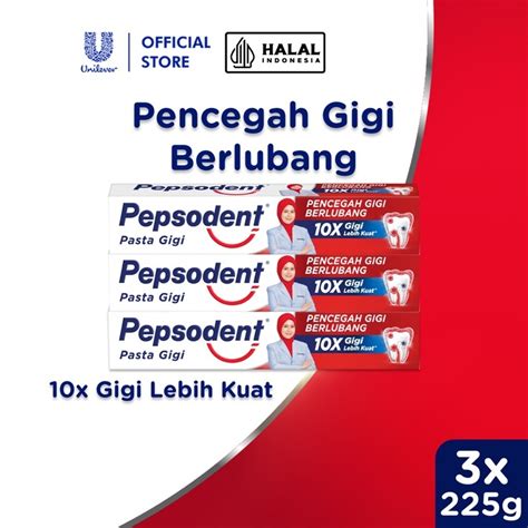 Jual Pepsodent Pasta Gigi Anti Cavity Toothpaste 225g X 3 Isi 3 Paket