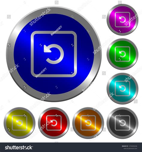 Rotate Object Left Icons On Round Luminous Coin Royalty Free Stock Vector 1374650246