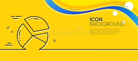Pie Chart Line Icon Presentation Graph Sign Minimal Line Yellow Banner Vector Stock Vector