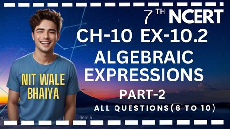 Class 7 Ch 10 Ex 102 Ncert Algebraic Expression Exercise Solution