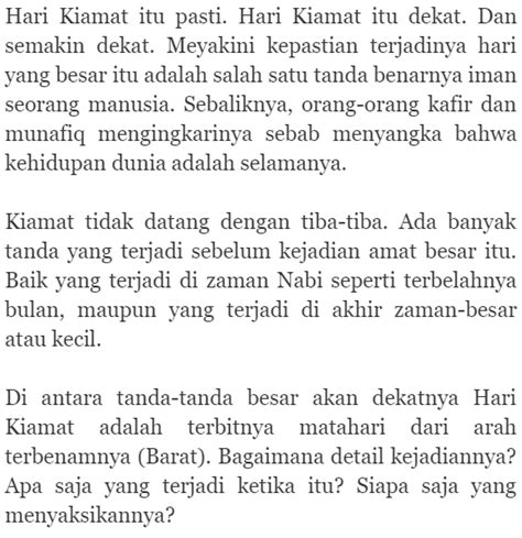 Misteri Terbitnya Matahari Dari Barat Suara Umat Islam
