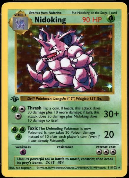 How To Find The Value Of A 1st Edition Nidoking Pokemon Card