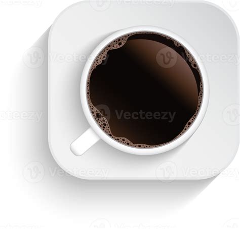 Realistic Top View Black Coffee Cup And Saucer Isolated 10851406 PNG