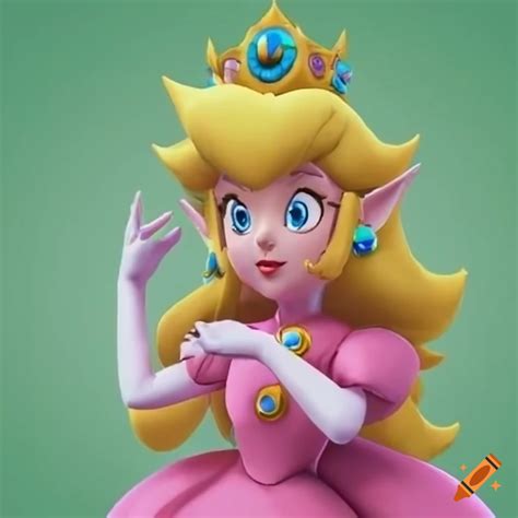 Princess Peach And Link In Pink Silk Ballgowns On Craiyon