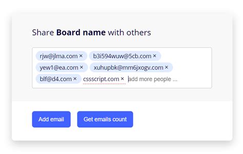 Multiple Emails Input In Vanilla Javascript Emails Inputjs Css Script