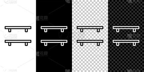 空木架图标孤立在黑色和白色，透明的背景。向量