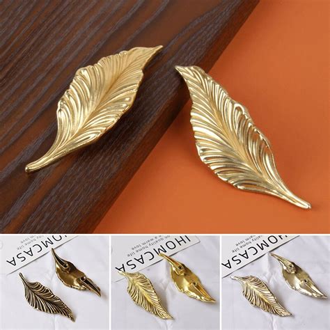 Gold Tree Leaf Handles Furniture Kitchen Cabinet K Grandado
