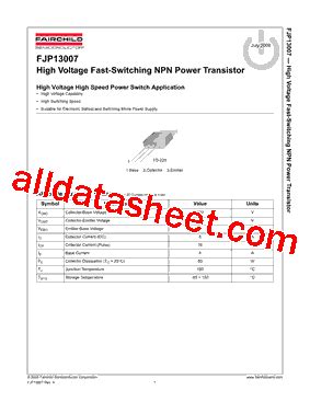 J13007-1 Datasheet(PDF) - Fairchild Semiconductor