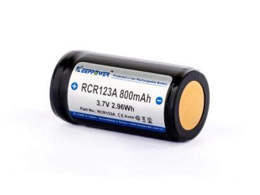 Keeppower RCR123A 16340 - 800mAh, 3,6V - 3,7V Li-Ionen-Akku geschützt ...