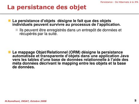 Ppt Chapitre Persistance De Donn Es De Hibernate Au Standard Jpa