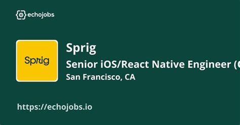 sprig is hiring sr ios engineer usd 185k 185k san francisco ca