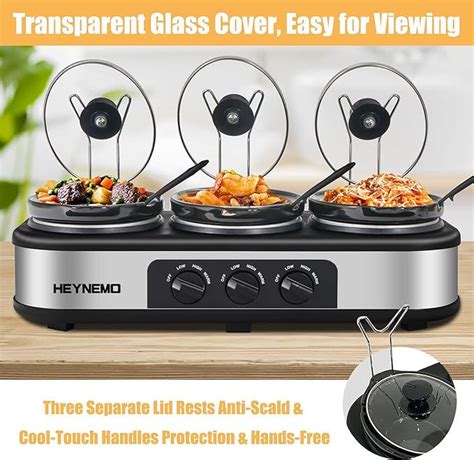 Triple Slow Cooker QT Buffet Servers And Warmers Pots Buffet Slow Cooker Adjustable