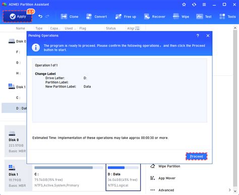 Change Partition Label
