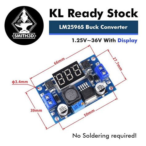 Lm2596s Dc Dc Adjustable Step Down Converter Power Module With Display