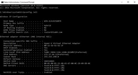Hyper V Virtual Ethernet Adapter