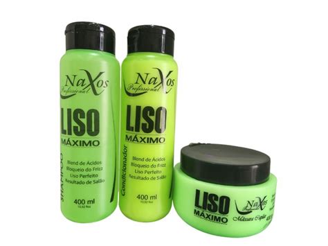 Kit Shampoo Condicionador e Máscara Liso Máximo ml Naxos
