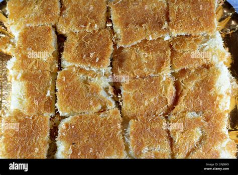 A Traditional Middle Eastern Dessert Knafeh Konafa Made With Spun
