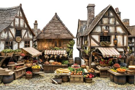 Traditional English Village Square Alight With Guy Fawkes Night Market