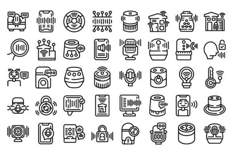 Smart Assistant Icons Set Outline Graphic By Ylivdesign · Creative Fabrica