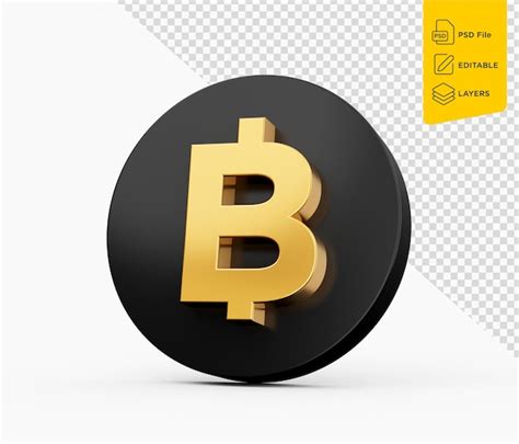 3d Золотой символ тайского бата с закругленной черной иконой на белом