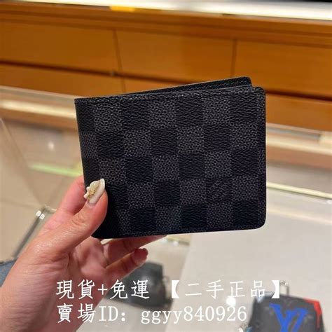 現貨免運 二手正品 Lv 路易威登 Multiple N62663 Damier灰色棋盤格 男士對折短夾 錢包 皮夾 蝦皮購物