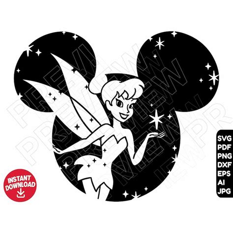 Tinkerbell Svg Fairy Magic Dxf Png Clipart Vector Cut File Inspire