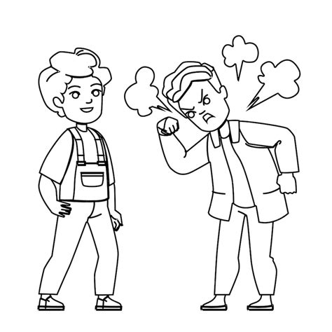 Niño Niño Enojado Calma Vector Niño Hijo Cara Rabieta Padre Personaje