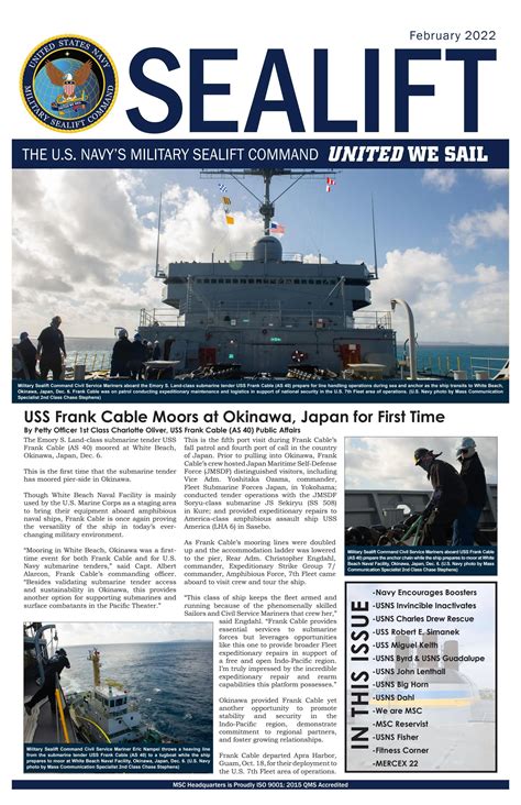 Sealift February 2022 By Military Sealift Command Issuu