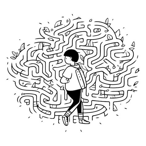 아이들을 위한 미로 게임 해결책이 있는 재미있는 미로 프리미엄 벡터