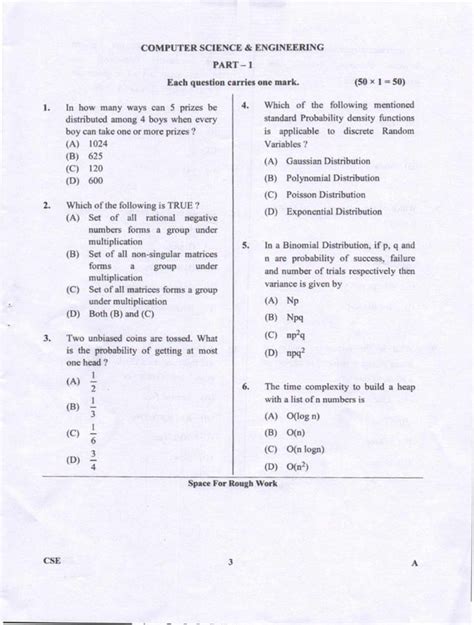 Pgcet Computer Science 2018 Question Paper Pdf