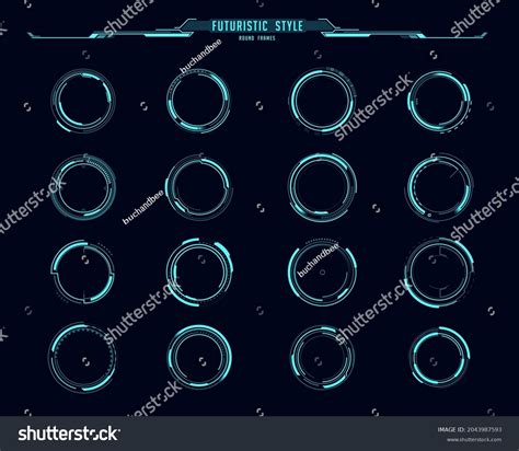 Hud Interface Round Frames Borders Vector Stock Vector Royalty Free Shutterstock