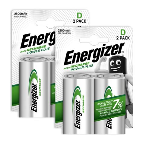 X Energizer Rechargeable D Size Batteries Recharge Power Nimh Mah Lr Ebay