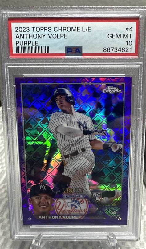 Anthony Volpe Topps Chrome Logofractor Edition Purple PSA Price Guide Sports