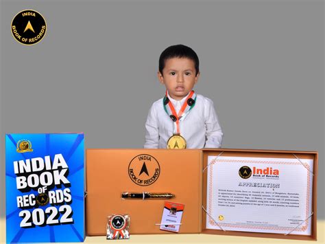 Nithvik Kumar Gowda Appreciation India Book Of Records