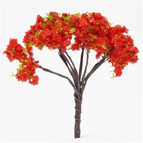 10 X ARBRES Mod Les R Alistes Fleurs Rouges Pour Affichage De Parc De