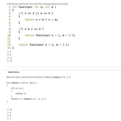 Solved In This Function Identify The Line Number That Is Chegg