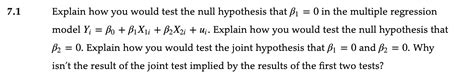 Solved Explain How You Would Test The Null Hypothesis That