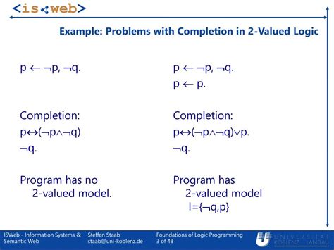 Ppt Three Valued Models Of Program Completion Powerpoint Presentation