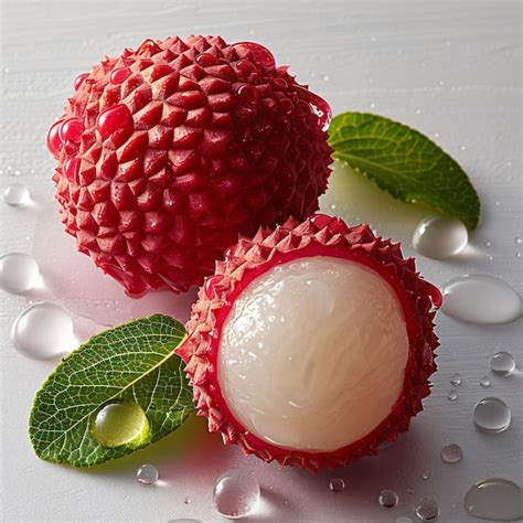 Premium Photo A Red Raspberry With Water Drops On A Table