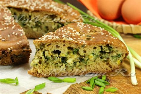 Пирог с яйцом и зеленым луком, рецепт с фото в духовке