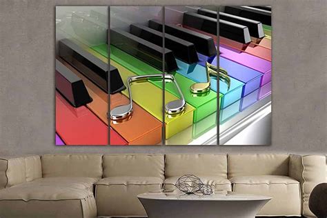 Piano Canvas Piano Wall Art Musical Note Piano Décor Large Etsy