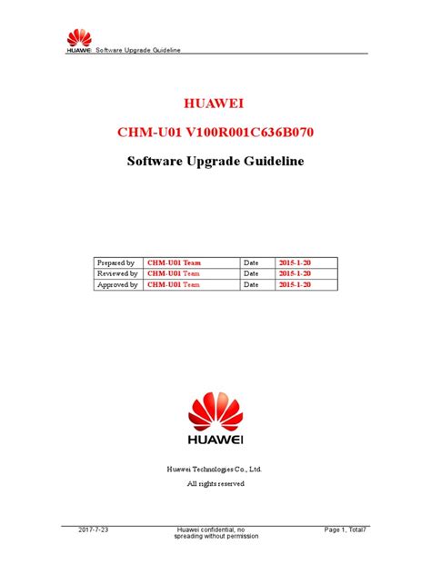 HUAWEI CHM-U01 V100R001C636B070 Upgrade Guideline V1.0 | PDF | Secure ...